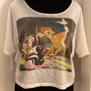 Disney | Tops | Disney Bambi Wbutterfly Cropped Tissue Tee | Poshmark